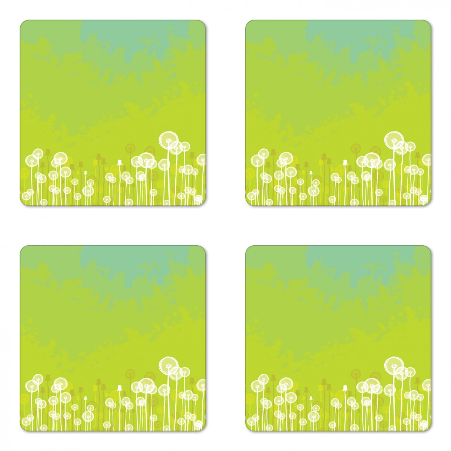Dandelion Coaster Set of 4, Dandelion Flower Pattern Wild North ...