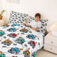 Manfei Colorful Cars Print Bed Sheets,Cartoon Boys Art Full Size Sheets ...
