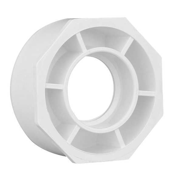 ZoroSelect PVC Flush Bushing, Hub x Spigot, 4 in x 2 in Pipe Size ...