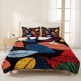 3 Piece Summer Bed Quilt Set Queen Size,Spring Plant Colorful Botanical ...