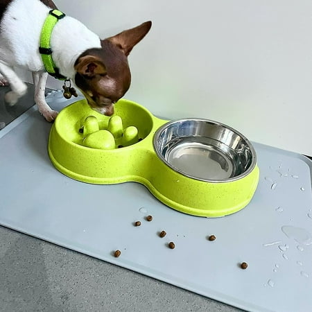 Dual Slow Feeder - Food And Water Maze Interactive Bowl For Pets ...