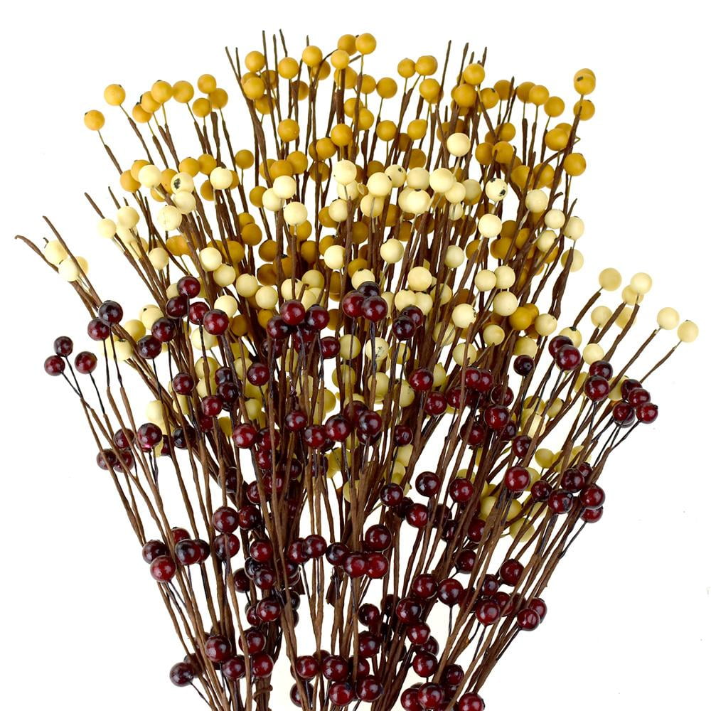 Rustic Artificial Berry Picks, Assorted Colors, 8-Inch, 150-Piece ...