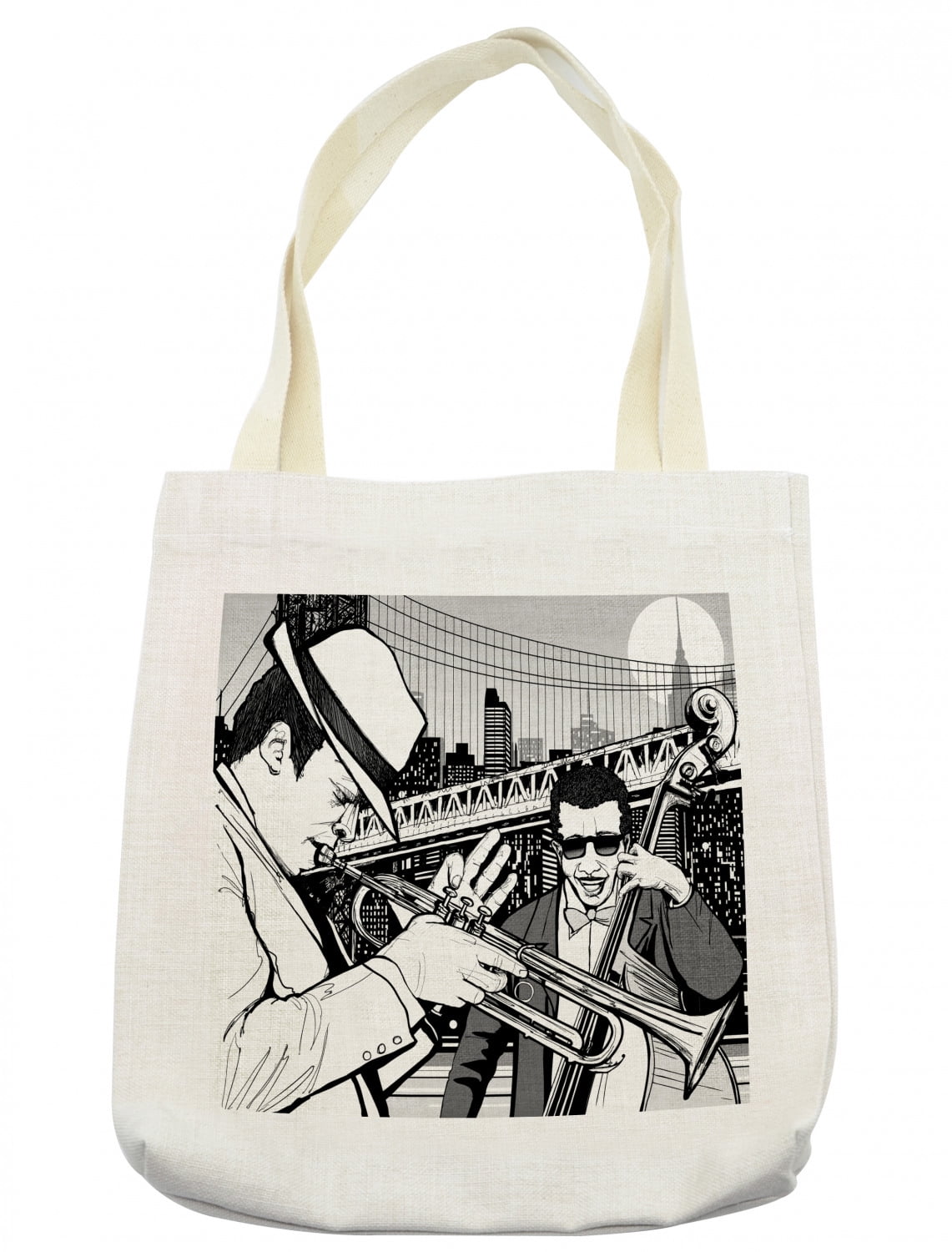 Music Tote Bag, Illustration of Jazz Band Playing the Blues in New York ...