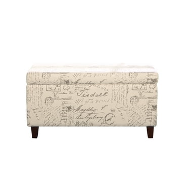 Noble House Phelan Rectangular Fabric Lift Top Storage Ottoman, French ...