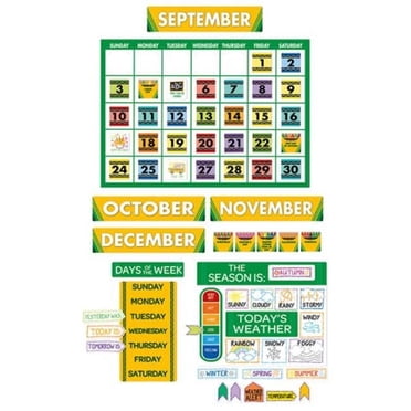 Colorful Calendar Bulletin Board Set, Multi Color - Walmart.com