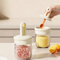 Kdkad Glass Condiment Jar with Lid & Retractable Spoon - Food-Grade ...