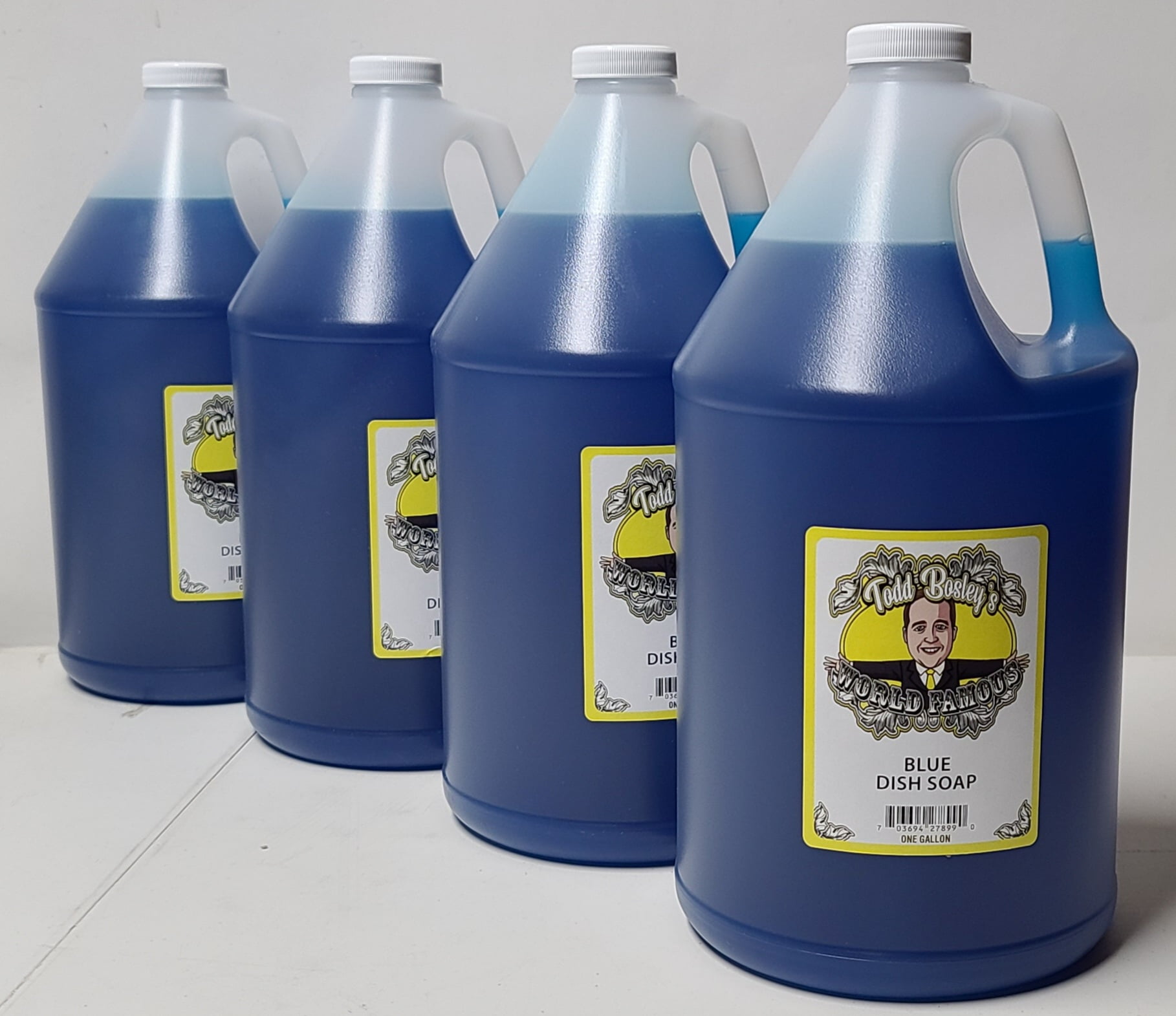 4 Pack of Todd Bosley's World Famous Blue Dish Soap (One Gallon Bottles ...
