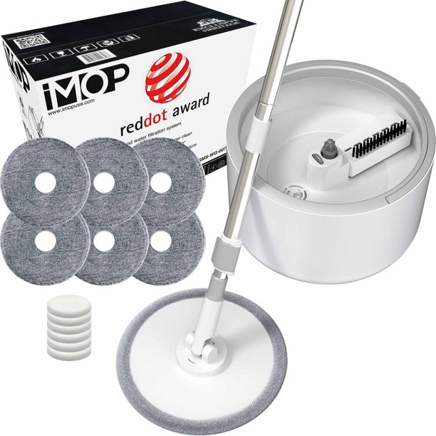 VENETIO iMOP Spin Mop, Innovative Bucket Water Filtration System (6 Pad ...