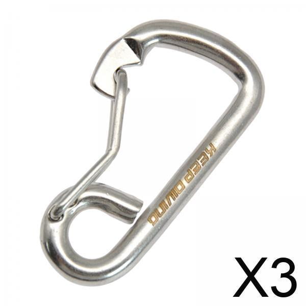 DYNWAVECA 3xStainless Steel Diving Snap Hooks Scuba Buckle Carabiner ...