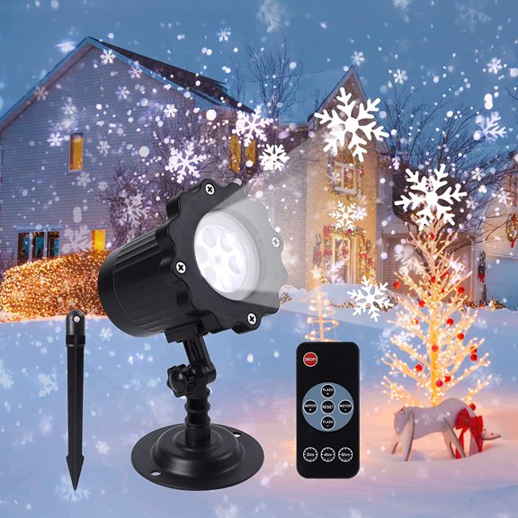 Christmas LED Snowflake Projector Lights Outdoor, 3D Snowfall ...