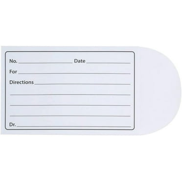 Tech-Med White Disposable Medicine Pharmacy Envelope 4415, 1000 per Box ...