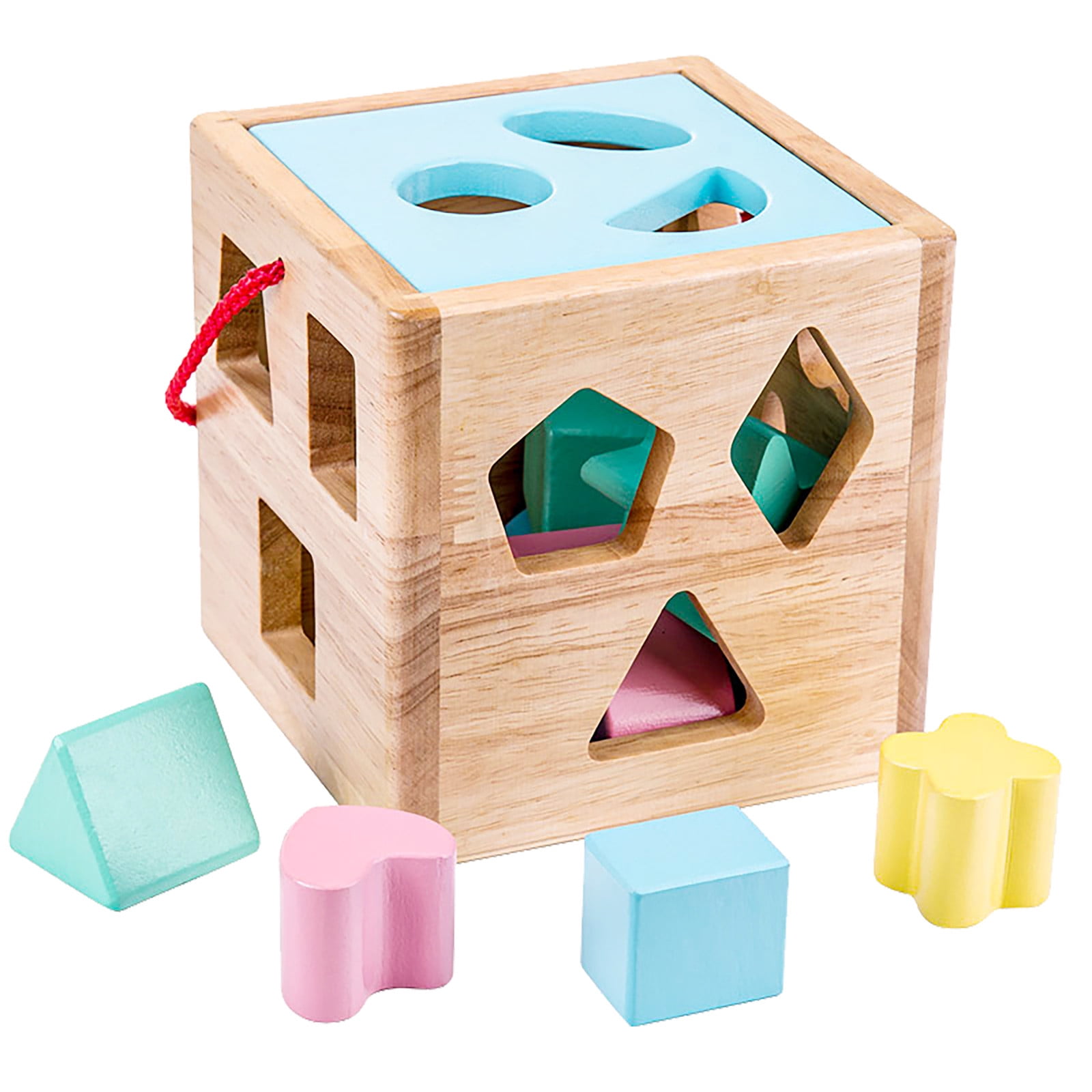 Macaron Blue Pink Portable Shape Matching Intelligence Box Early ...