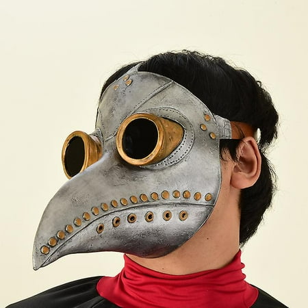 Medieval Retro Plague Witch Doctor Crow Latex Steampunk Beak Mask ...