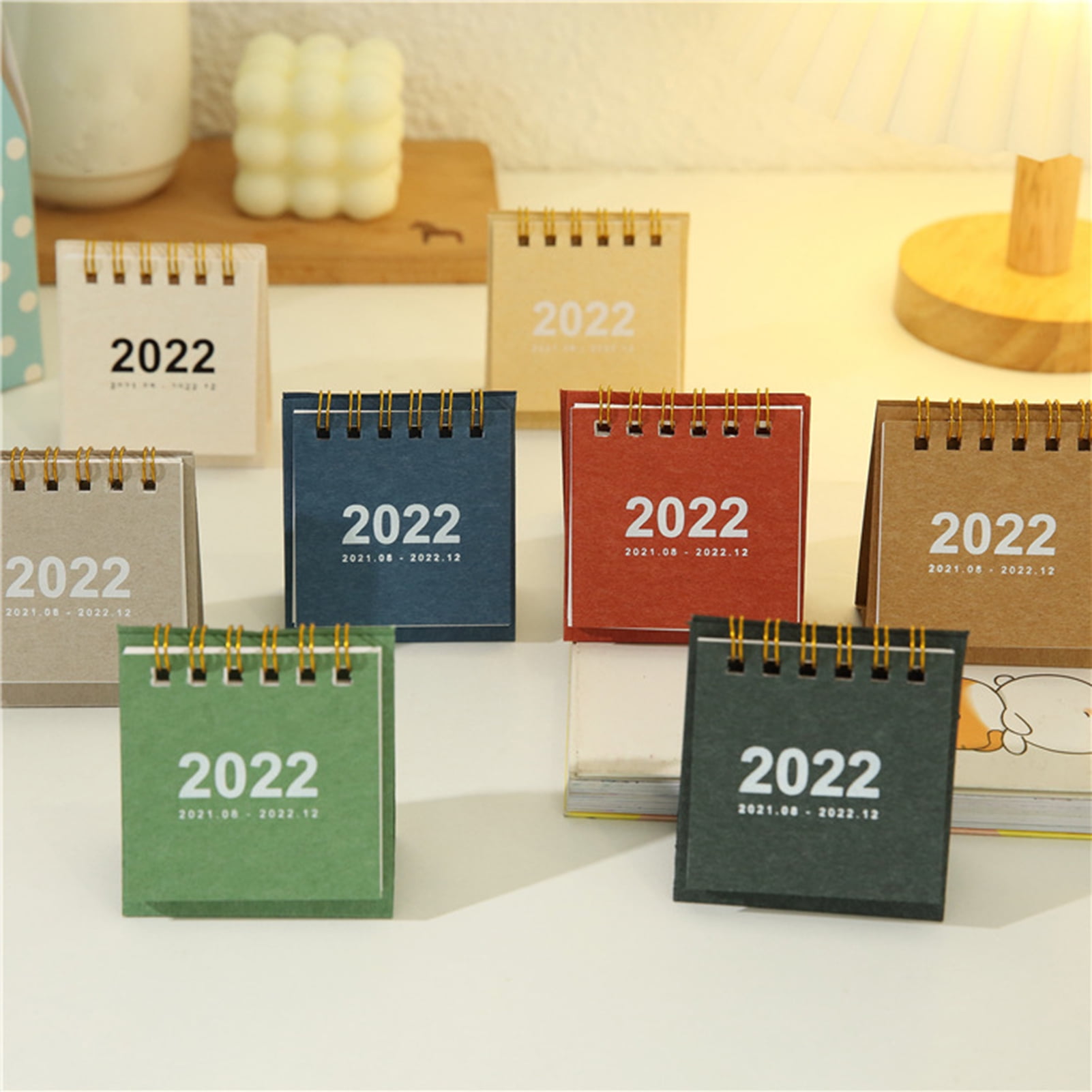 KangQi Desk Calendars Innovative Monthly Pages Solid Color 2022 Stand ...