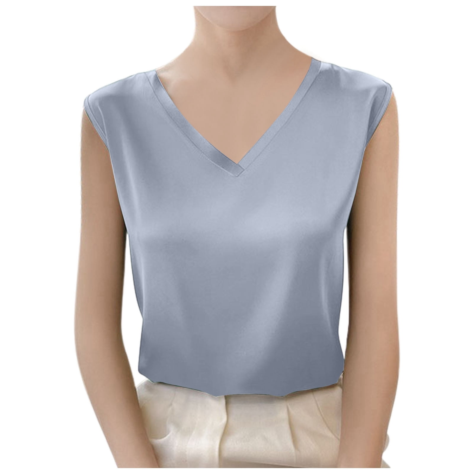 Click here for Betterclo Tank Top  Ladies V Neck Wide Strap Ice S... prices