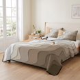 3 Pieces Queen Quilt Set,Gradient Khaki Waves Seamless Soft Bedding ...