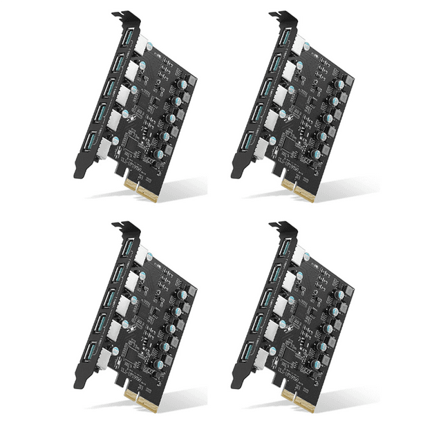4X PCI-E to USB 3.2 Card, 5 Port Expansion Card, PCIe USB Motherboard ...