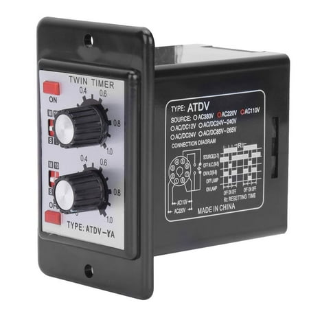 ATDV-YA AC110V/220V Knob Control Time Switch Relay High-Precision Twin ...