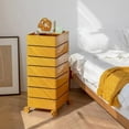 360° 7-Tier Rotating Drawers End Table for Bedroom, Modern Nightstand ...