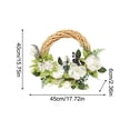 Anmrize 18" Wicker Floral Basket Wreath, White Peony Spring Decor ...