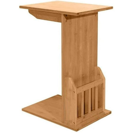 Liang L-Shaped Bamboo Sofa Side Table Vintage Snack Side Table, Mobile ...