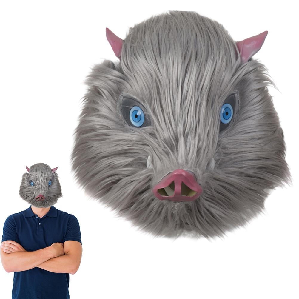 Buy Hashibira Inosuke Wild Boar Face Cover Latex Mask Adult Cosplay ...