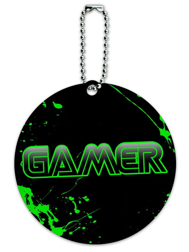 Graphics and More Gamer Paint Splatter Gaming Geek Round ID Card ...