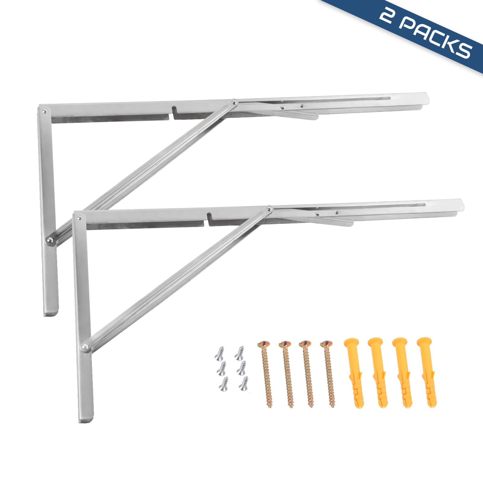 Dawot Folding Shelf Brackets 24", Heavy Duty Stainless Steel ...