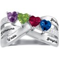 Personalized Family Jewelry Birthstone Women's United Love Mother's Ring in Sterling Silver ...