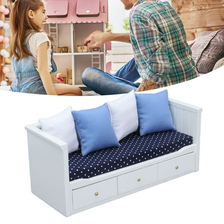 Mini Sofa Toys, Exquisite Model Dollhouse Sofa Furniture Wooden 1/12 ...