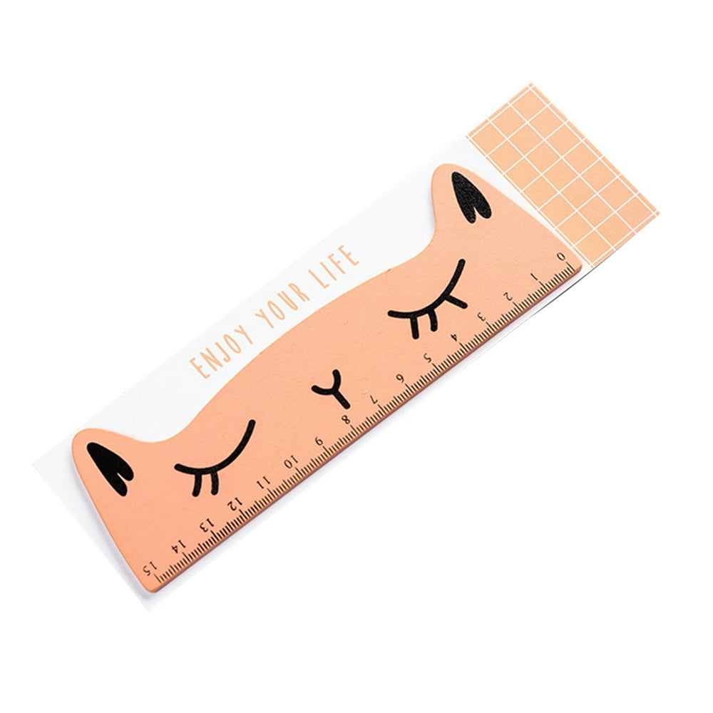 15cm/5.9in Cute Cartoon Ruler Wood Straight Ruler Measuring Tool Easy ...