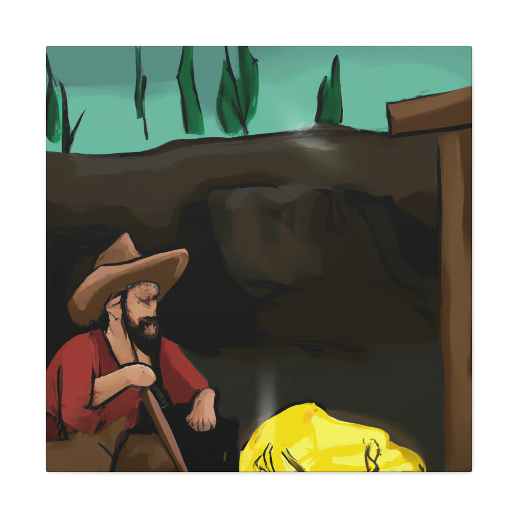 Golden Glittering Mines - Canvas - Walmart.com