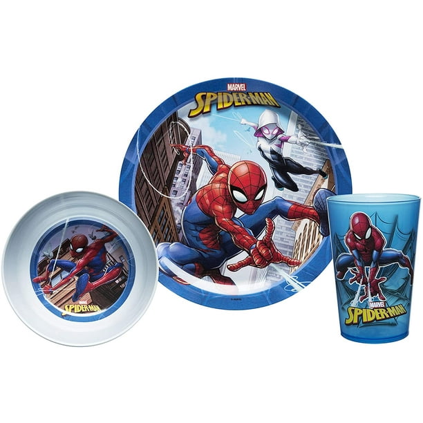 HTOOQ Marvel Comics Kids Dinnerware Set Includes Plate, Bowl, and ...