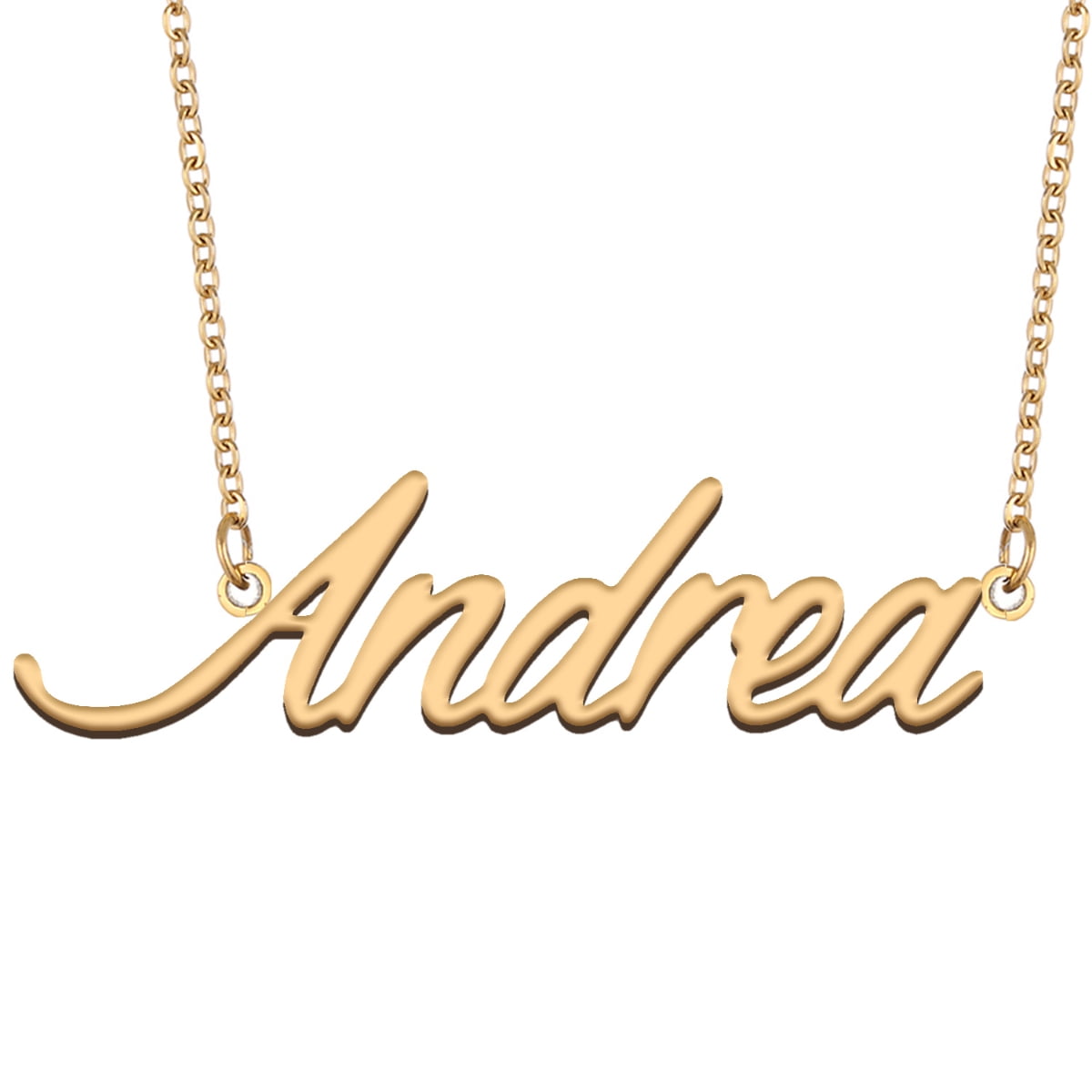 HUAN XUN Child's Andrea Initial Name Necklace Name Choker Necklace ...