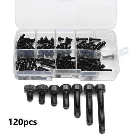 US 120Pcs M3 Allen Bolt Hex Socket Round Cap Head Screw Bolts ...