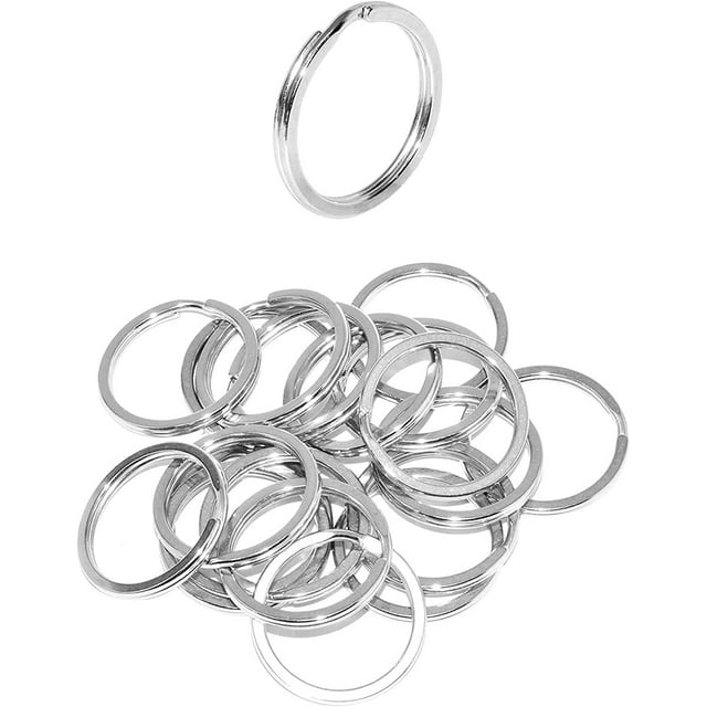 Large Stainless Steel Flat Split Key Rings for Crafts, Keys, Keychains ...