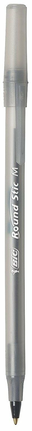 BIC Round Stic Xtra Life Ballpoint Pen, Medium Point (1.0mm), Black, 10 Count