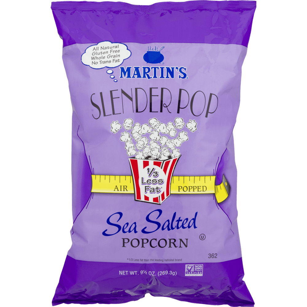 Martin's Slender Pop Sea Salted Popcorn - 9.5 Oz. Bag (4 Bags ...