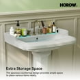 HOROW Bathroom Pedestal Sink, 23" W X 19" D Vintage Rectangular,with ...