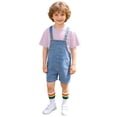 AWZXDE Girls Denim Overalls With Solid Top Toddler Kids Romper Jumpsuit ...