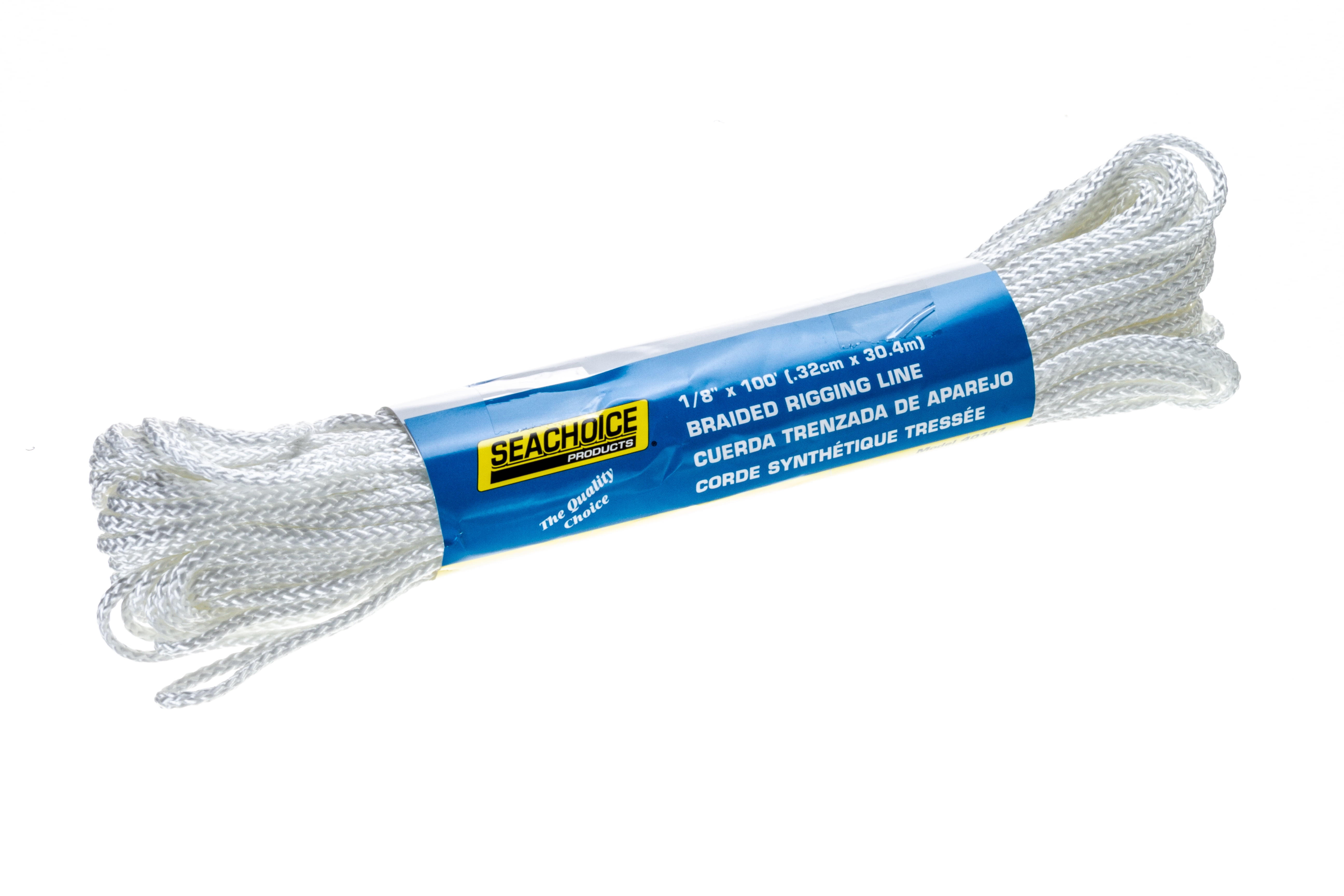 Seachoice Braided Utility Line Boat Rope, 1/8 In. X 100 Ft., White ...