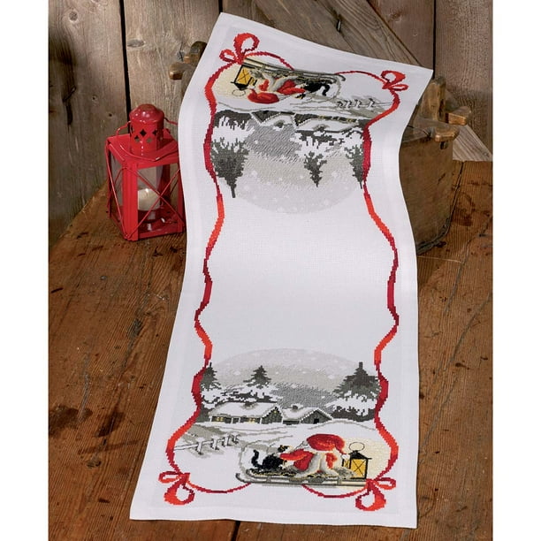 Permin® Santa Claus Night Table Runner Counted Cross Stitch Kit