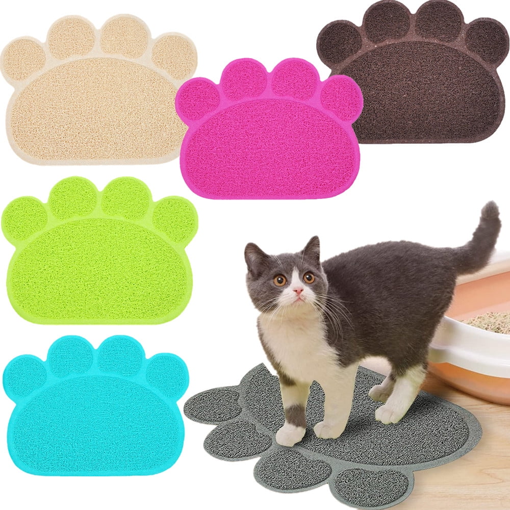 Cute Pet Litter Mat, 2-pack Pet Feed Bowl Drink Water Cat Litter Mat ...