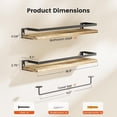 Bathroom Floating Shelves with Towel Bar, Wall Mounted Storage Shelves ...
