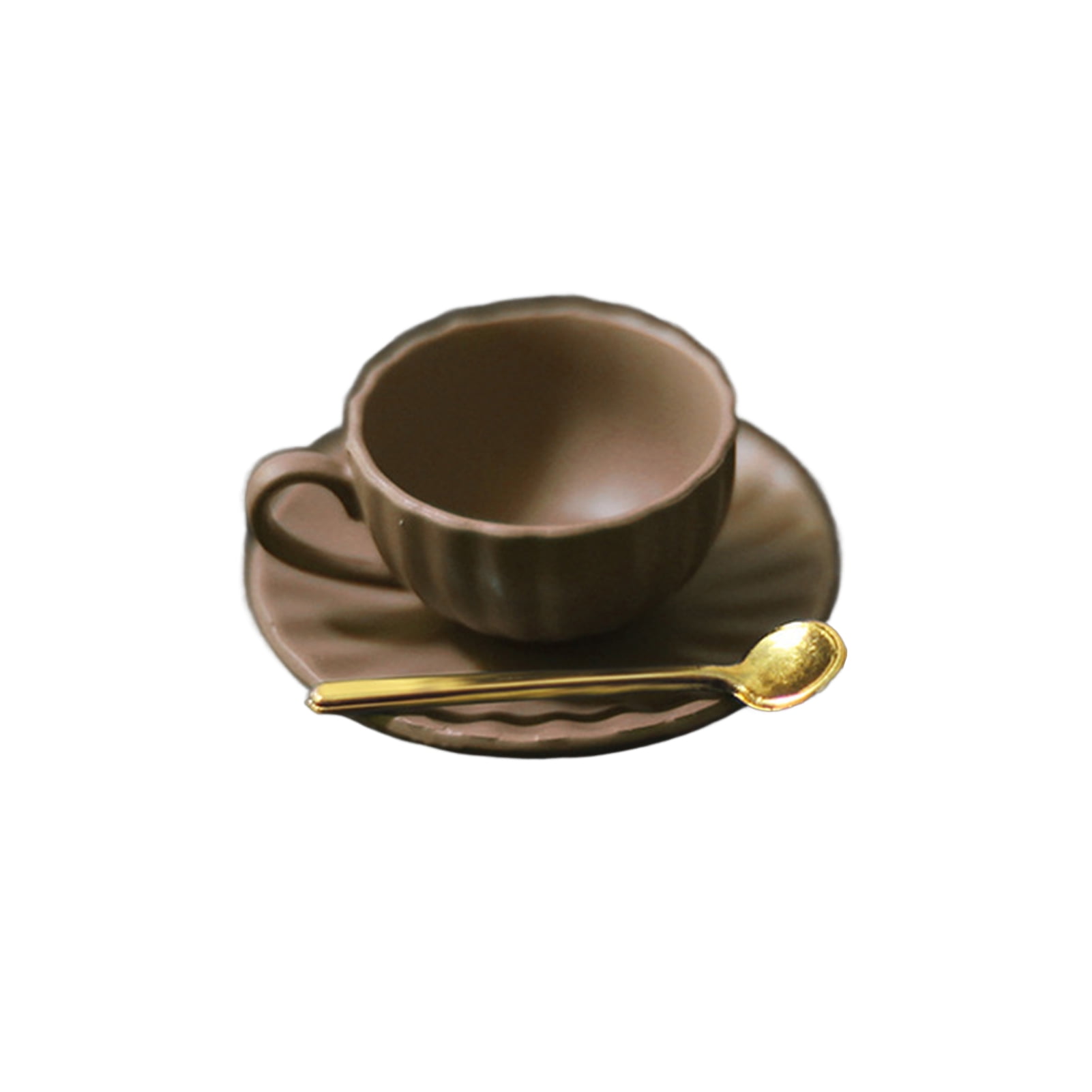 Skindy Dollhouse Coffee Cup Set: Realistic Alloy Miniature Teacup ...