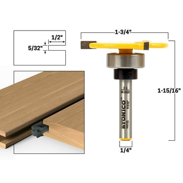 1/4" Hex Bolt T Slot Router Bit - 1/4" Shank - Yonico 14194q - Walmart.com