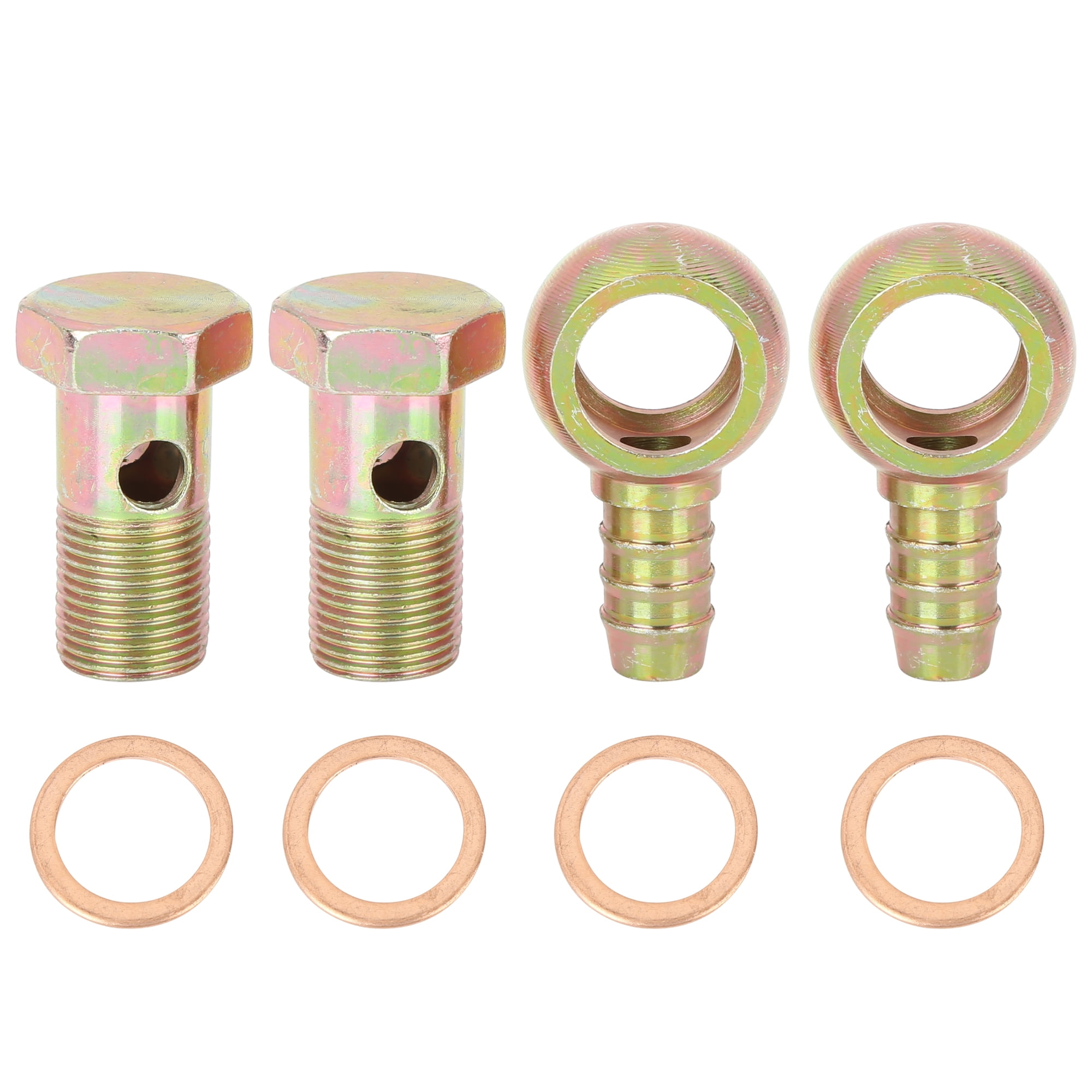 2 Sets 18mm Banjo Hose Barb Bolt Fittings Banjo Bolt Washer Metal for ...