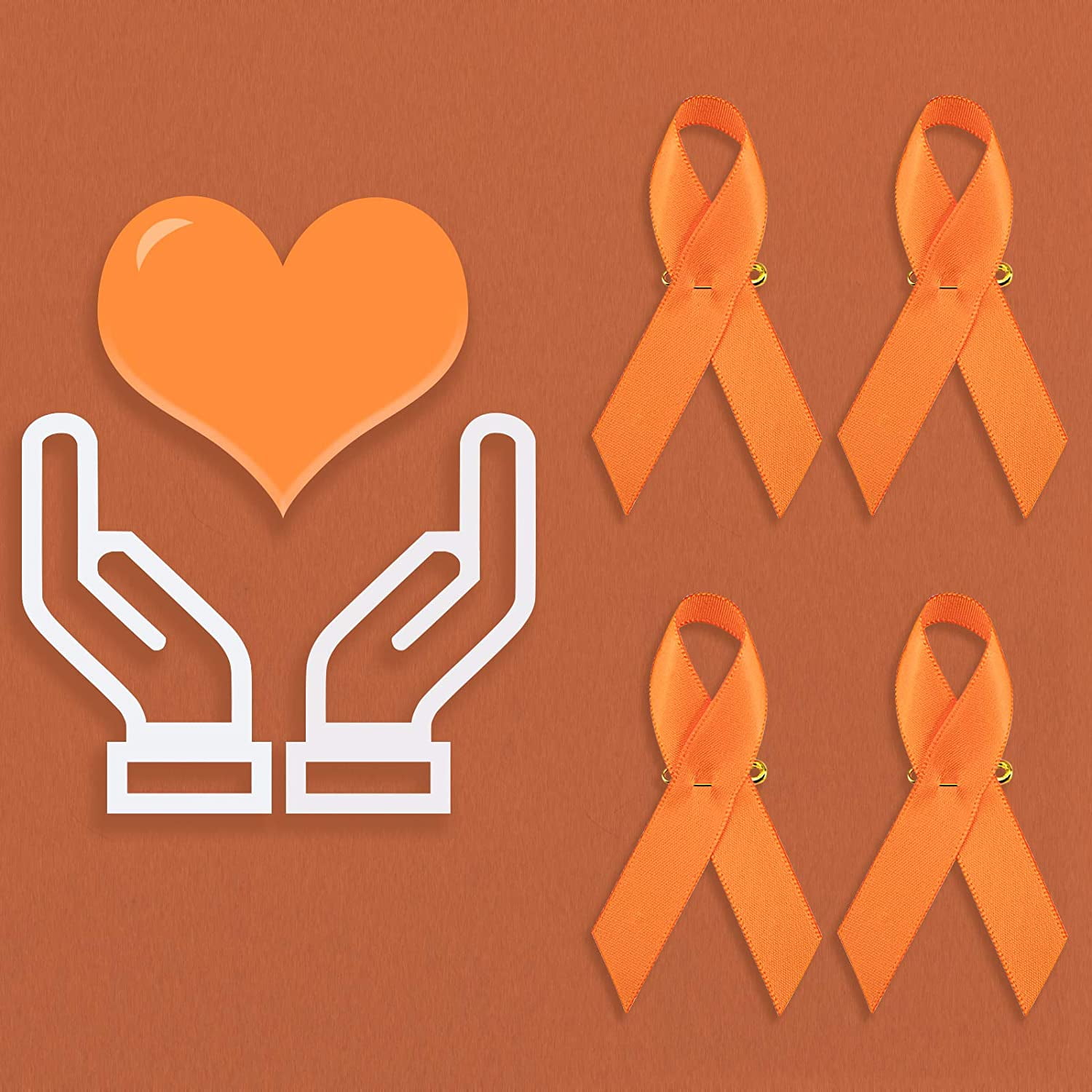 Orange Cancer Ribbon Wallpaper