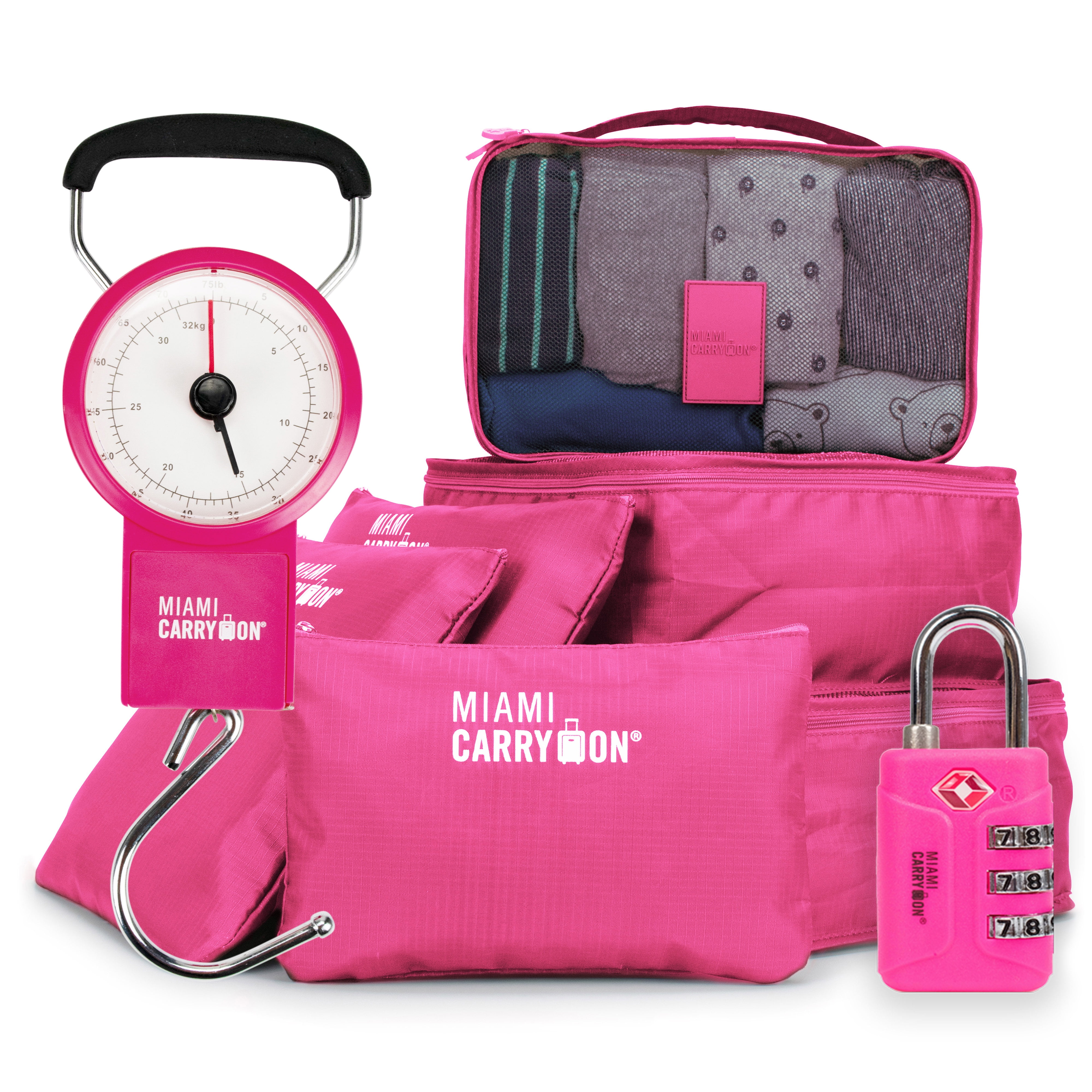 Miami CarryOn Essential Travel Kit Combo (Pink) - Walmart.com