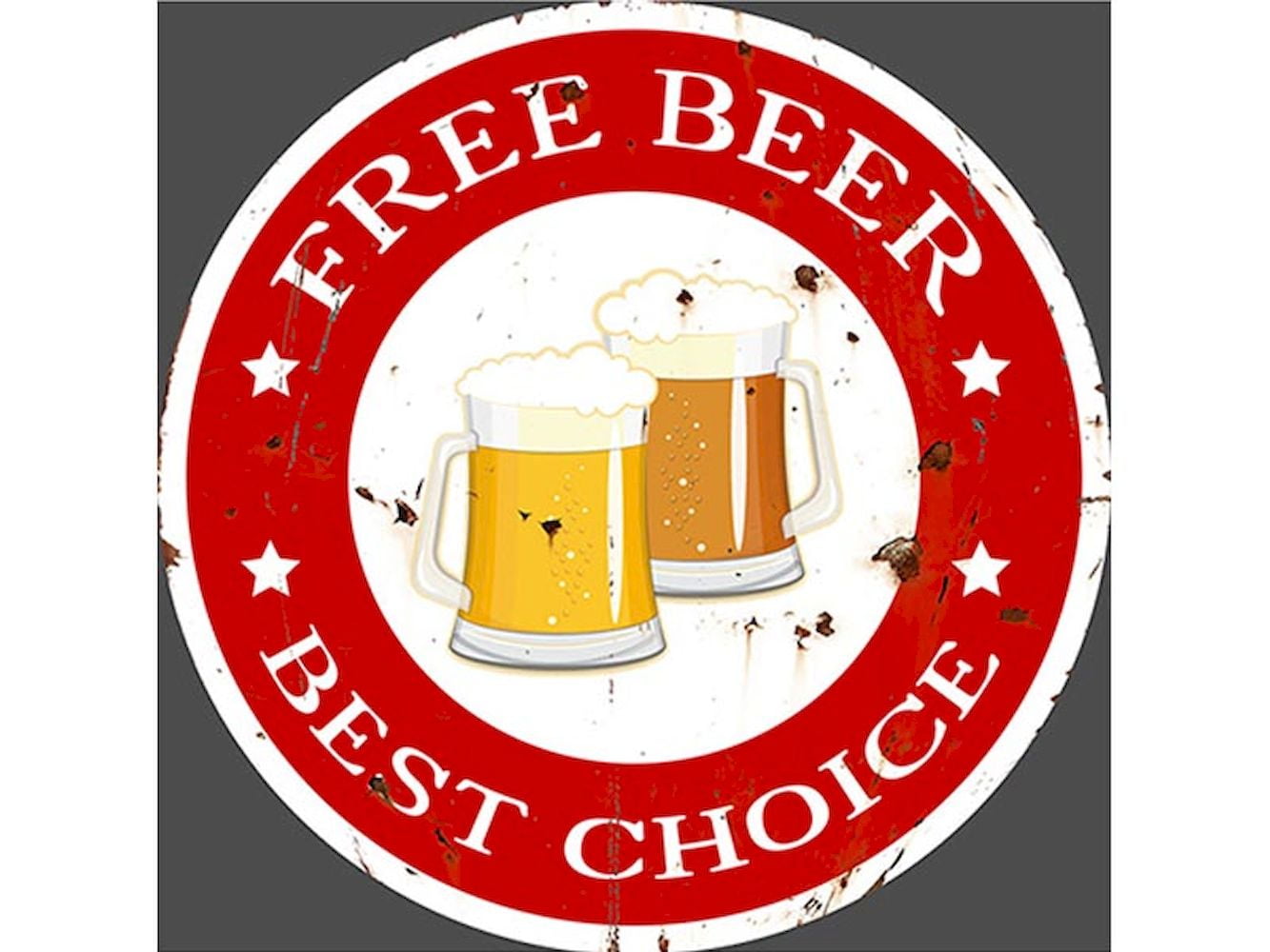 "Free Beer" Metal Sign - Walmart.com